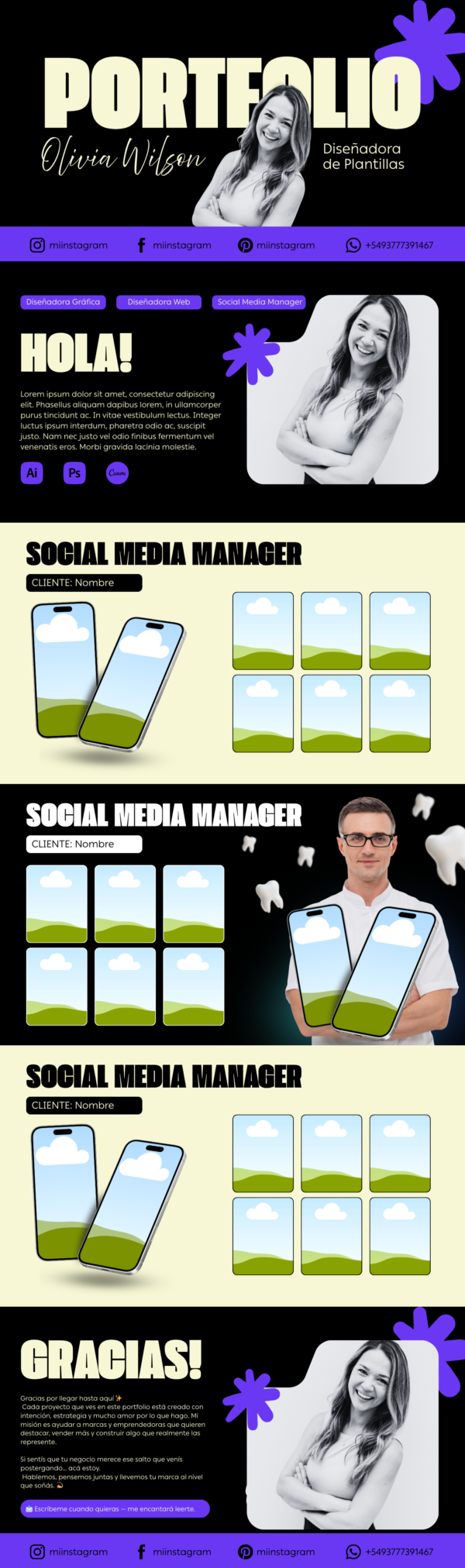 Plantilla de Portafolio online Editable en Canva: Creá tu Presentación ...